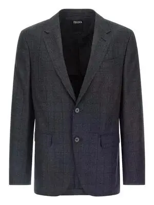 Zegna Prince Of Wales-check Suit - Grey