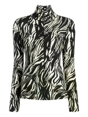 Proenza Schouler White Label Marble-print Top - Black