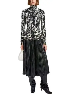 Proenza Schouler White Label Marble-Print Top Black