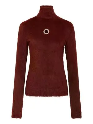 Rabanne Eyelet-detail Long-sleeve Sweater - Red