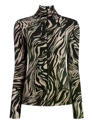 Proenza Schouler White Label Audrey Marble-print Top - Neutrals