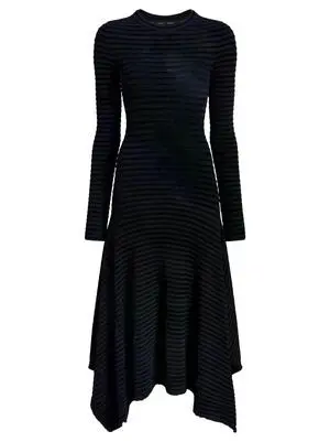 Proenza Schouler Striped Asymmetric Midi Dress - Blue
