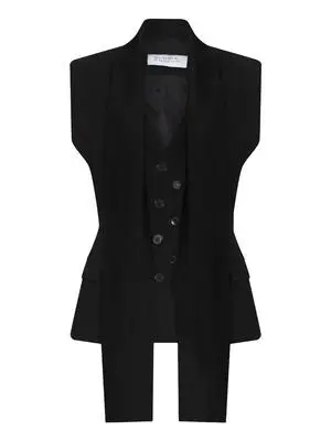GLORIA COELHO Sleeveless Buttoned Waistcoat - Black