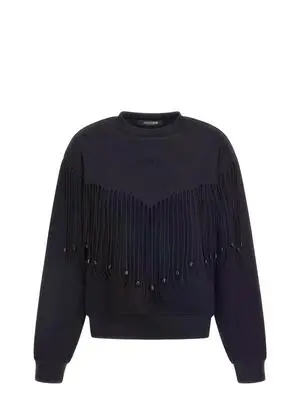 Roberto Cavalli Fringe Embellished Sweatshirt - Black