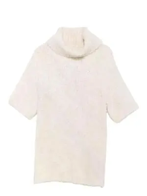 Dixie Roll-neck Knitted Top - White