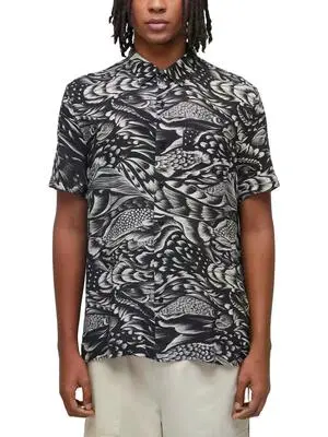 OSKLEN Abstract-pattern Print Short-sleeve Shirt - Black