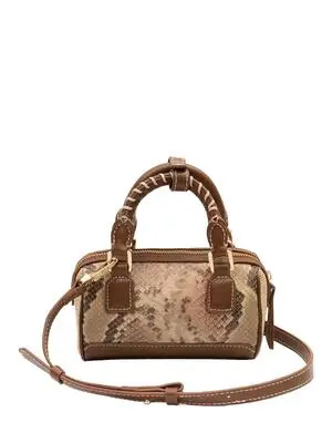 ISLA Mini Snakeskin Top Handle Bag - Neutrals