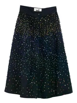 MII Sequin-embellished A-line Skirt - Blue