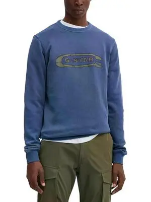 G-star Raw Logo Crew-neck Sweatshirt - Blue
