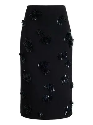 Proenza Schouler Moira Embroidered Skirt - Black