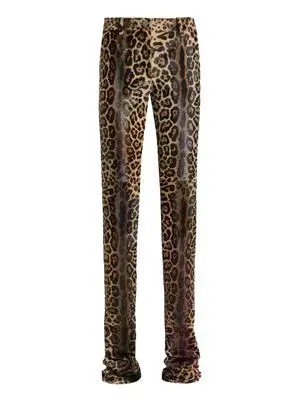 Dolce & Gabbana Leopard-print Trousers - Brown