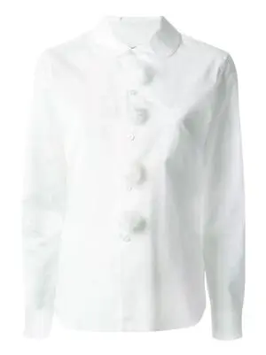 Comme Des Garçons Pom Pom Button Down Shirt - White