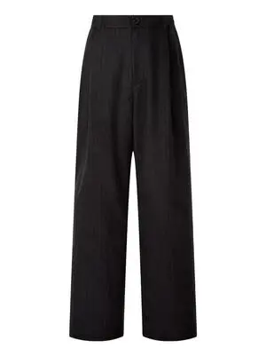 STUDIO TOMBOY Striped Wide Leg Trousers - Black