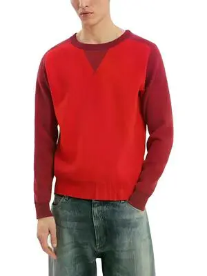 1989 STUDIO Crew-neck Panelled Sweater - Red