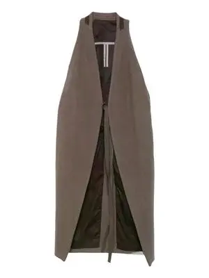 Rick Owens Tie-fastening Sleeveless Cape - Grey