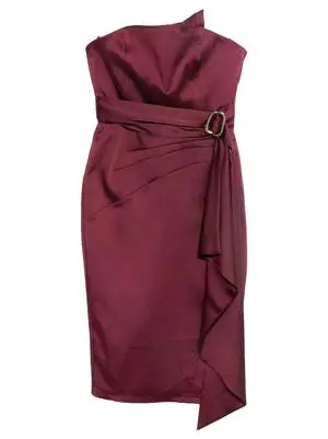 BABYLONE PARIS Eureka Belted Midi Dress - Red