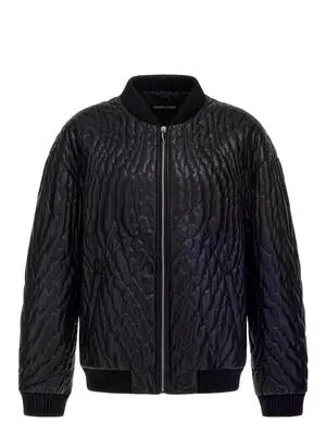 Roberto Cavalli Quilted Bomber Jacket - Black