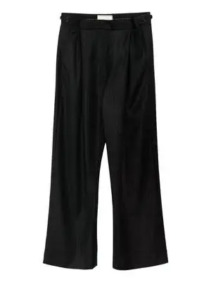 LITKOVSKA Pinstripe Straight-leg Trousers - Black