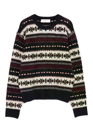 DUNST Fair Isle Crew-neck Jumper - Blue