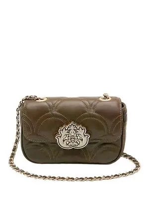ISLA Sirena Quilted Appliqué Chain Shoulder Bag - Brown