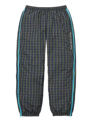 Supreme Plaid Warm Up Pant - Blue