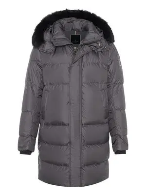 Gorski Apres-ski Jacket With Detachable Toscana Lamb Shearling Hood Trim - Gray