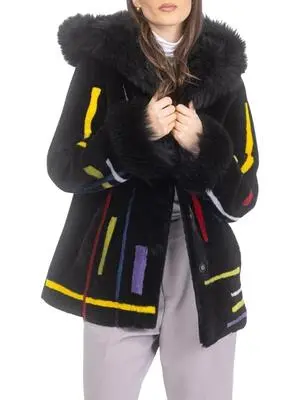 Gorski Reversible Lamb Shearling Parka - Black