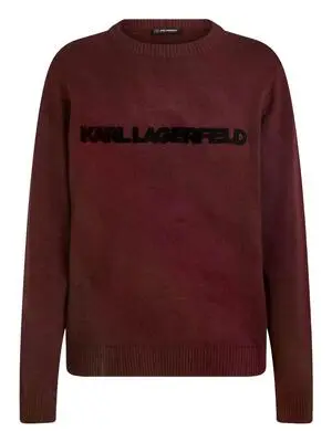 Karl Lagerfeld Logo Crew-neck Sweater - Red