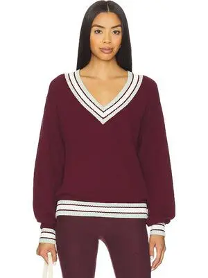 The Upside Josette V Neck Knit Sweater - Merlot