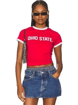 HYPE AND VICE Ohio State Goalie Baby Tee - Red