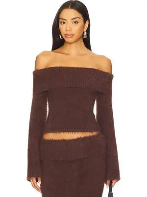 SEVEN WONDERS Anneliese Off Shoulder Top - Chocolate
