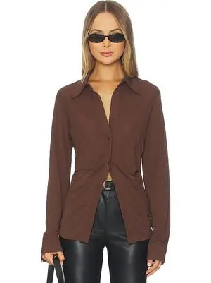 LAMARQUE Kai Button-down Shirt - Brown