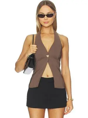 ALL THE WAYS Hanna Halter Top - Mocha