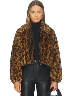 A.L.C. Esme Faux Fur Jacket - Brown Multi