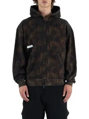STUDENTS Bushill Camouflage Print Fleece Zip Hoodie - Camo