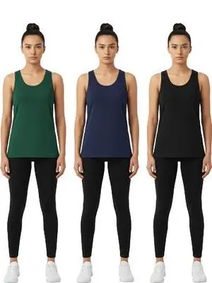 BENBEN Tank Top Racerback 3-pack - Forestgreen/navy/black