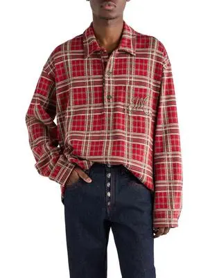 Isabel Marant Orelien Plaid Popover Shirt - Deep Red