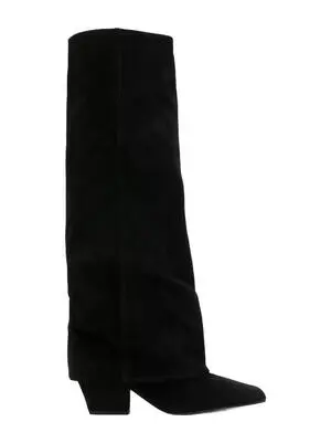 Paris Texas Pointed Suede Boots - Black