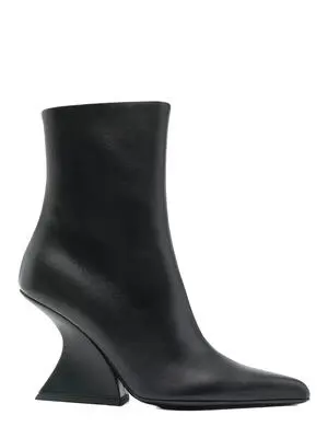 MUGLER 95mm Leather Pointed-toe Boots - Black