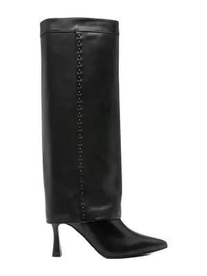EVALUNA Leather Knee-high Boots - Black