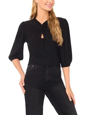 CECE DUPRAZ Twist Keyhole Top - Rich Black