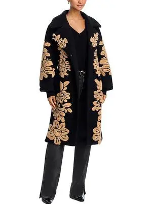 Farm Rio Floral Fleece Coat - Bold Flower