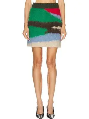 THE ELDER STATESMAN Topo Jacquard Knit Skirt - Multi