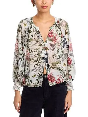 Alice + Olivia Thalia Button Front Blouse - Dreamscape Moon