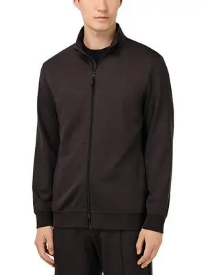 Boggi Milano Zip Front Sweatshirt - Brown