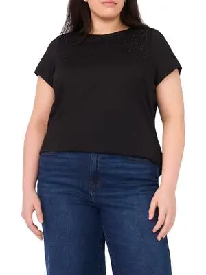 Halogen Rhinestone T-shirt - Rich Black