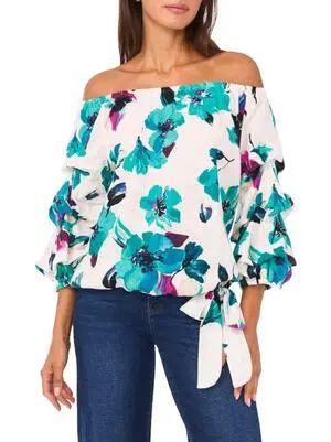 Vince Camuto Off-the-shoulder Bubble Sleeve Top - Jungle