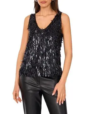 VINCE CAMUTO V-Neck Sequin Tank