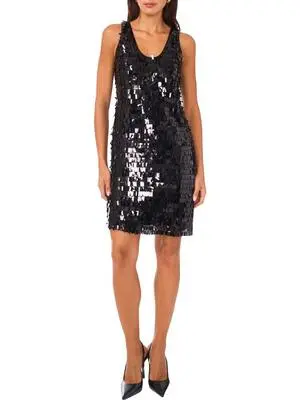 Vince Camuto Embellished Sleeveless Mini Dress - Rich Black