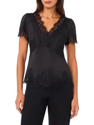 VINCE CAMUTO Lace Satin Top